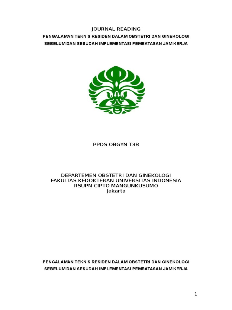 Evaluasi Pengalaman Residen OBGYN | PDF | Sains & Matematika