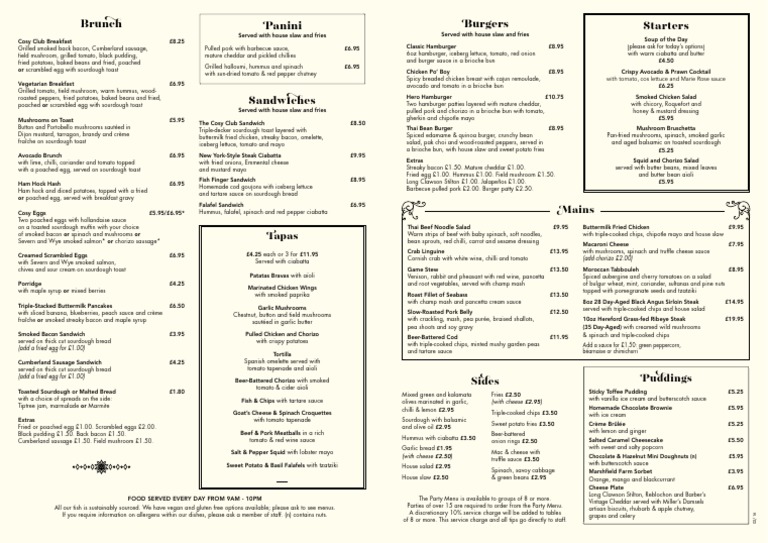 The Cosy Club | Hamburgers | Bacon