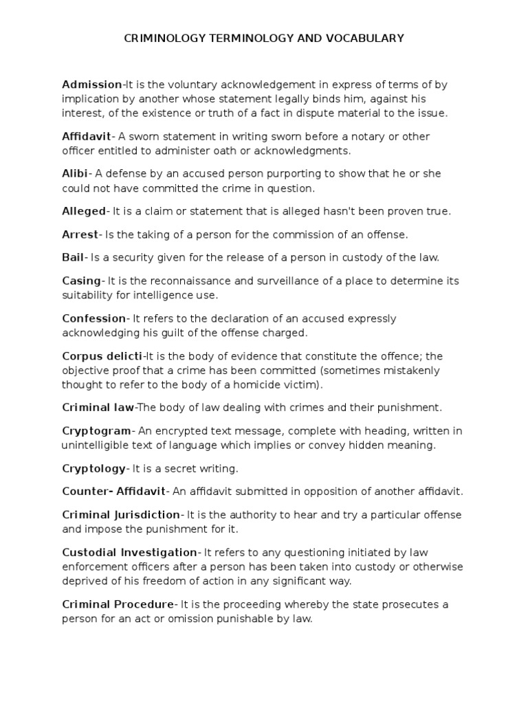 criminology-terminology-and-vocabulary-probation-forensic-science