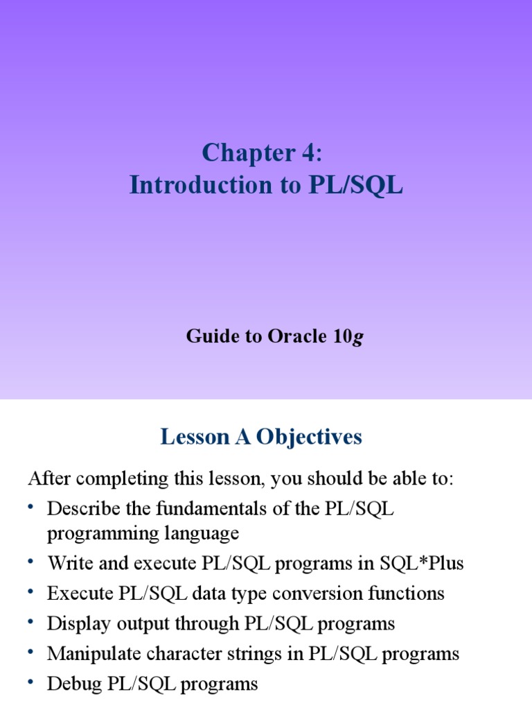 Introduction To PL SQL 10g | PDF | Pl/Sql | Control Flow