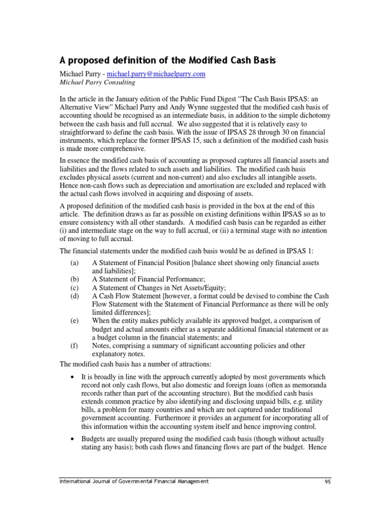 Defining the Modified Cash Basis | PDF | Balance Sheet | Financial ...