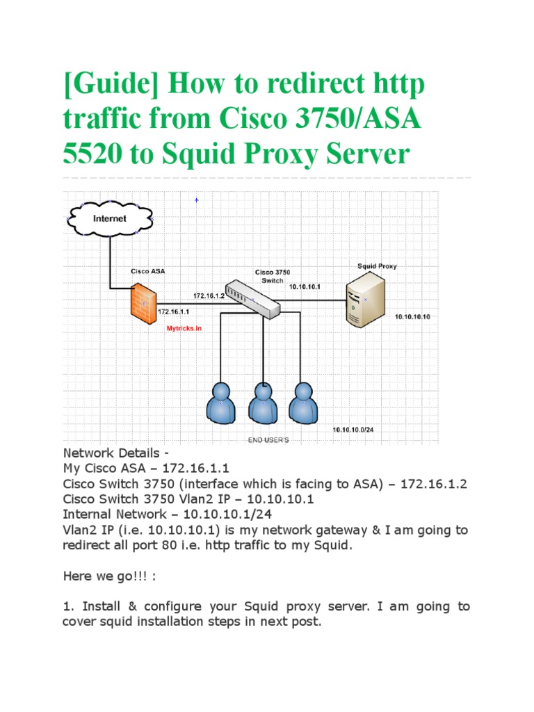 Redirect HTTP Traffic to Squid Proxy | PDF | Computers