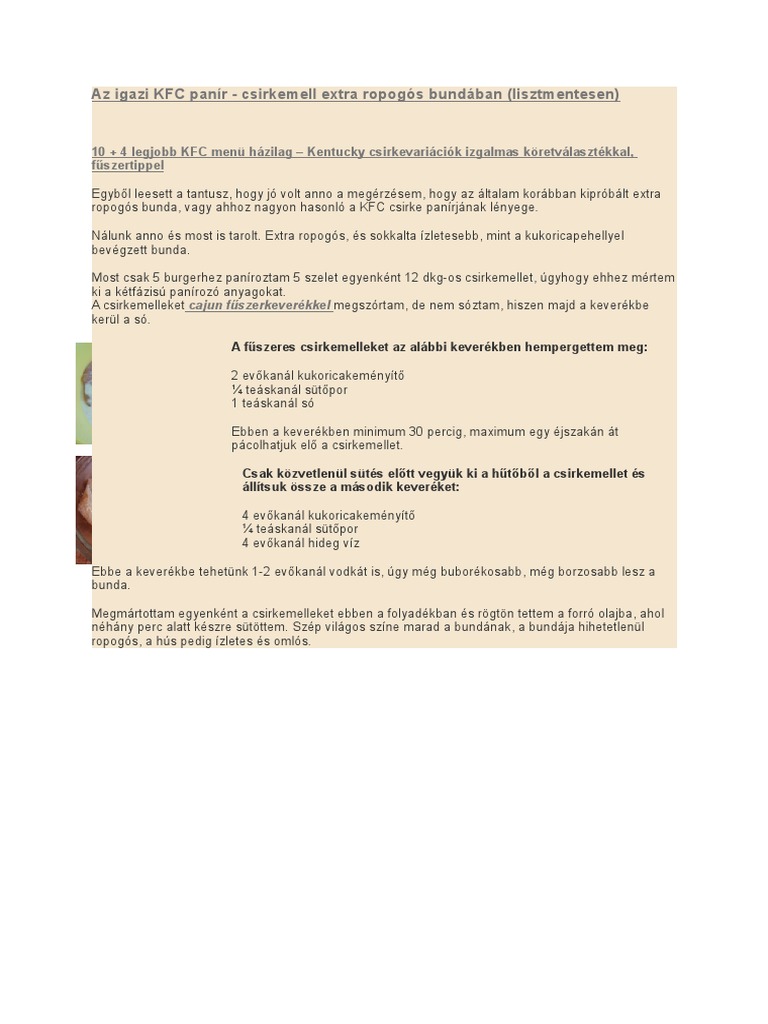 Az Igazi KFC Panír | PDF