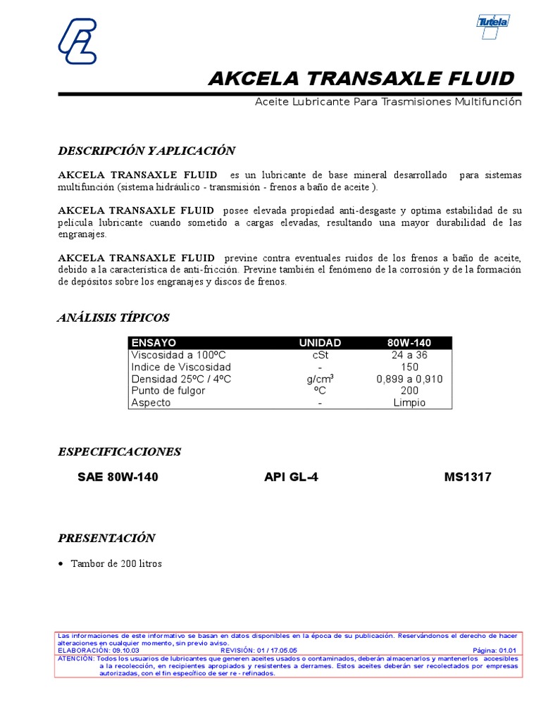 Akcela Transaxle Fluid | PDF