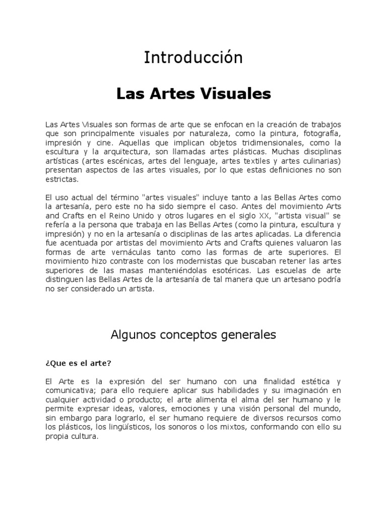 Introducción a las Artes Visuales | PDF