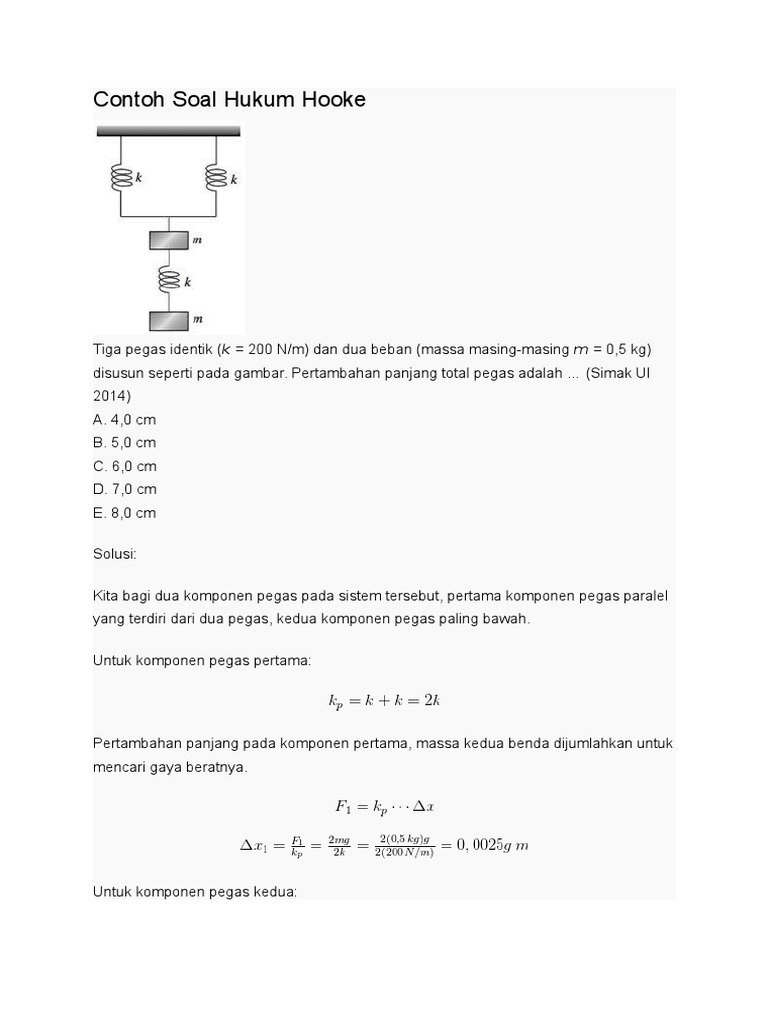 Contoh Soal Hukum Hooke | PDF