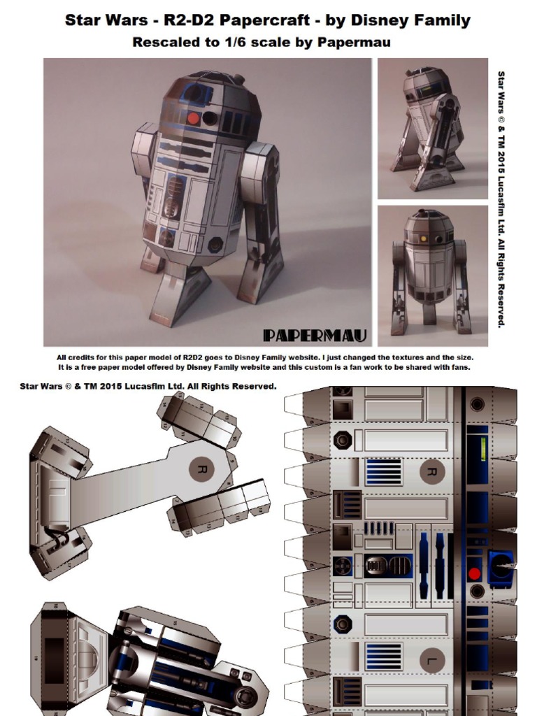 A4 R2D2 Paper Model by Disney Family Custom by Papermau | PDF