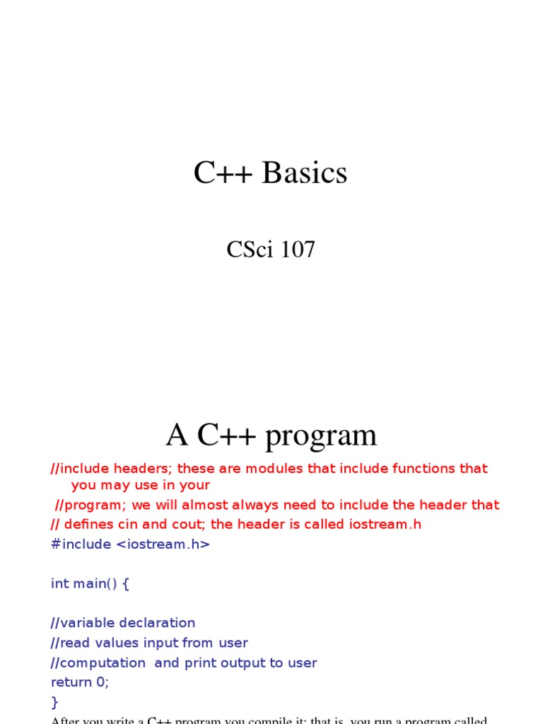 C Basics | PDF | C++ | Compiler