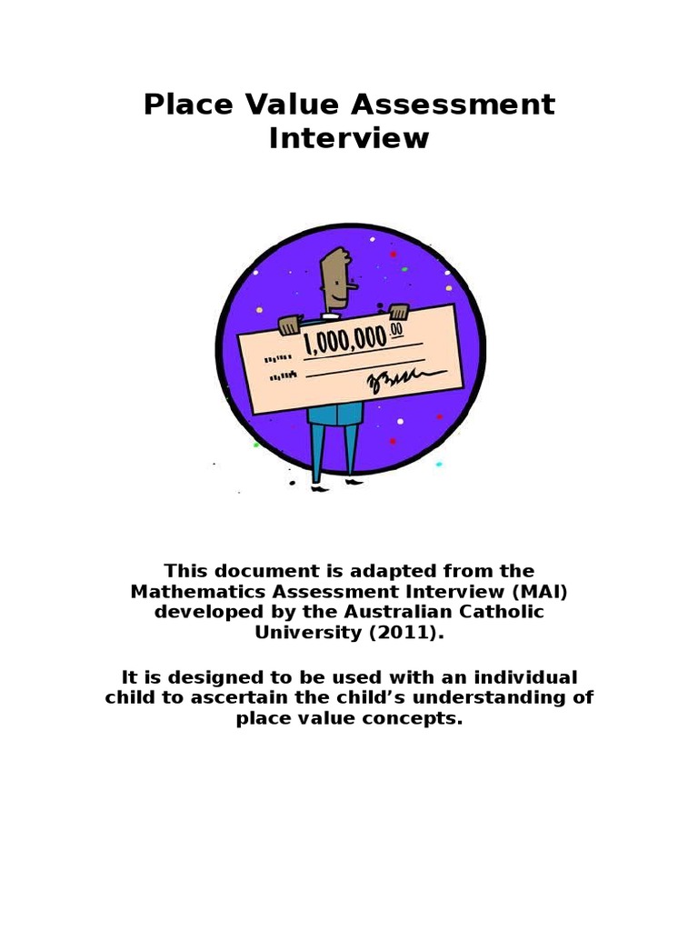 Place Value Assessment Interview Guide | PDF | Teaching Mathematics