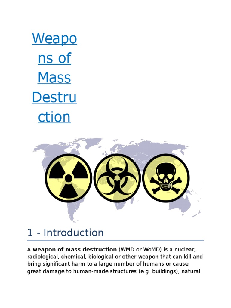 Weapons of Mass Destruction | PDF | Nuclear Weapons | Biological Warfare