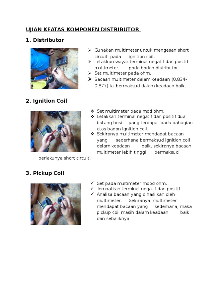 Ujian Keatas Komponen Distributor | PDF
