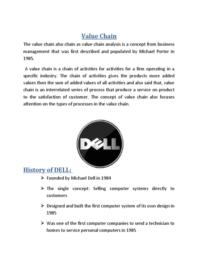 Dell's Value Chain Analysis Overview | PDF | Computing And Information ...