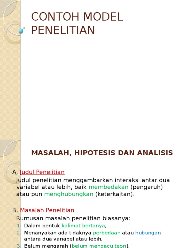 Contoh Model Penelitian | PDF