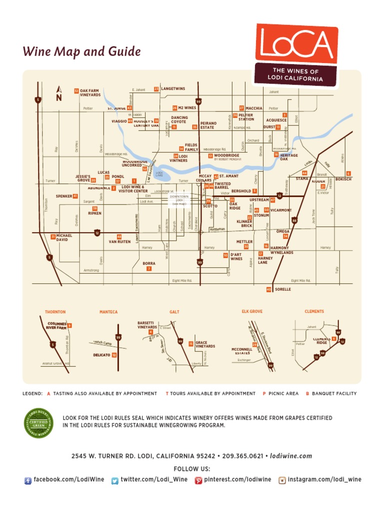 Wine Map and Guide: 2545 W. TURNER RD. LODI, CALIFORNIA 95242 - 209.365 ...