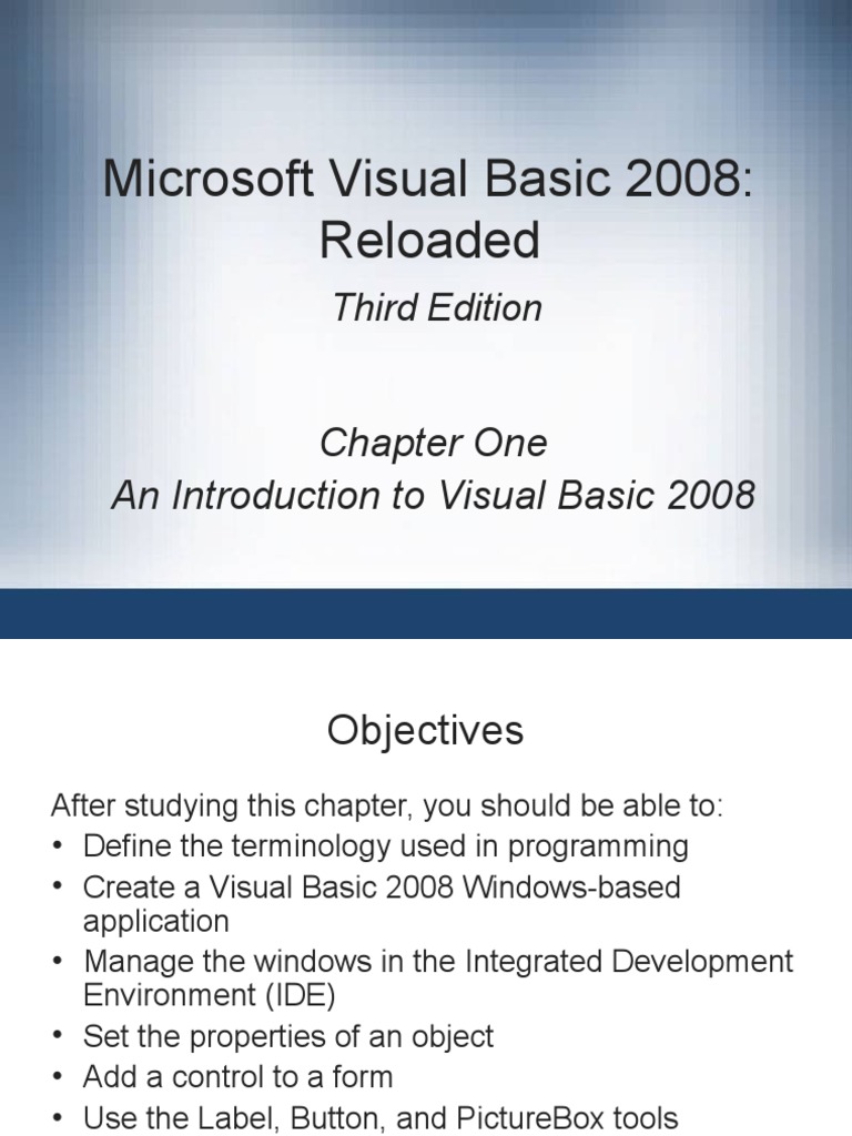 Introduction to Visual Basic 2008 | PDF | Microsoft Visual Studio ...