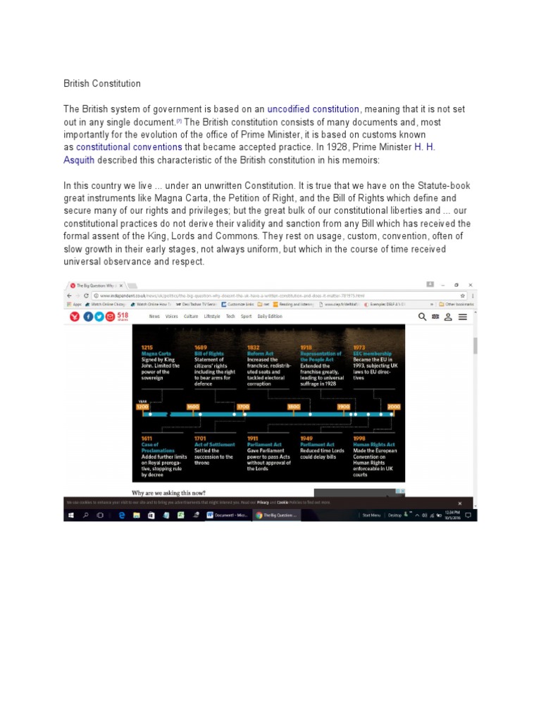 Overview of the British Constitution | PDF