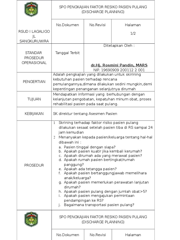 Spo & Form Discharge Planning | PDF