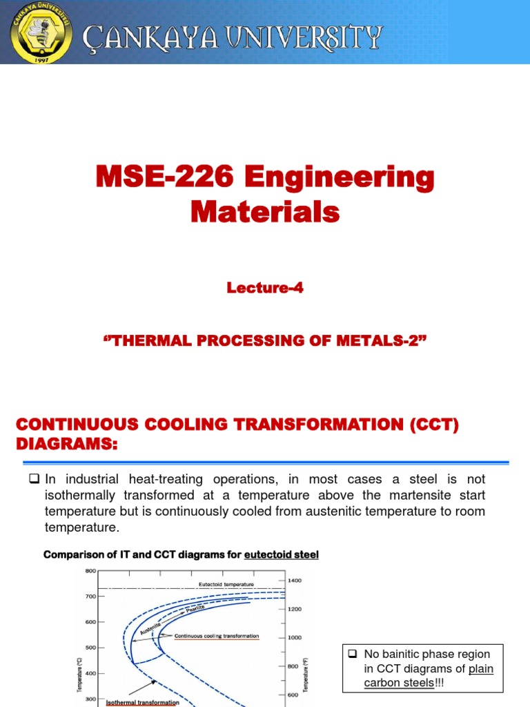 Lecture 04-CCT and Tempering | PDF | Heat Treating | Steel