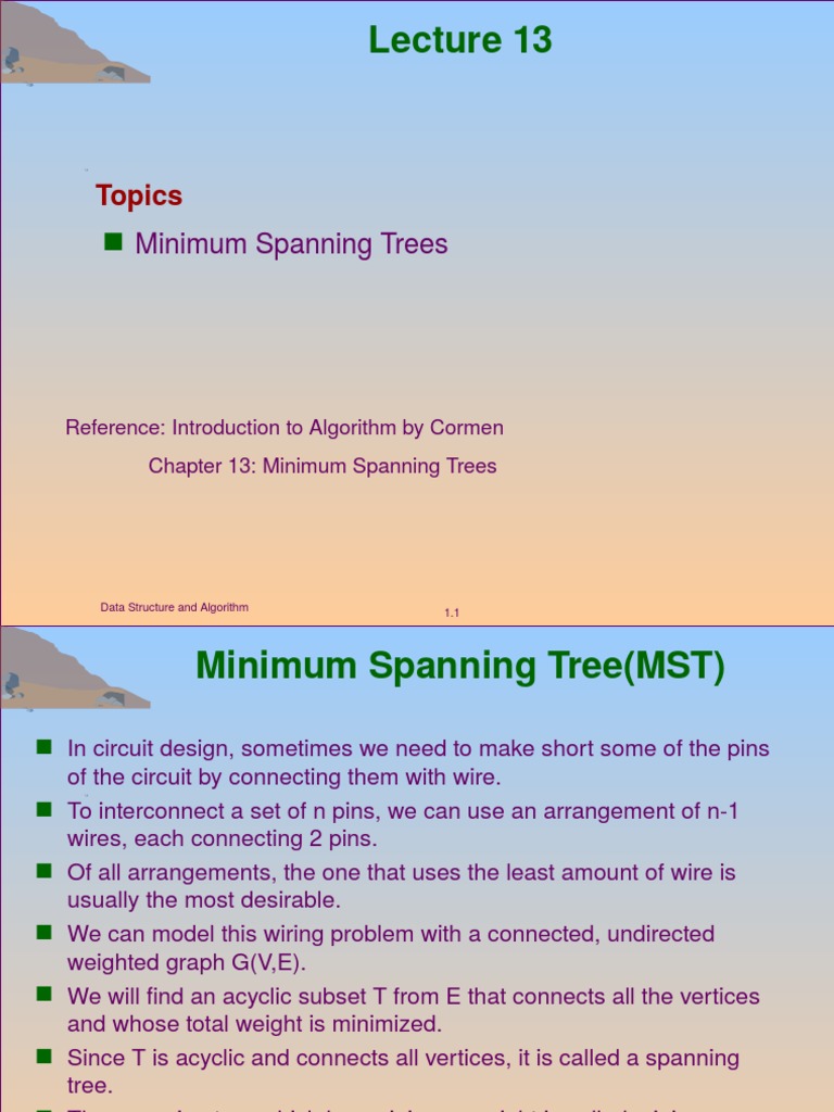 Topics: Minimum Spanning Trees | PDF | Mathematical Relations | Discrete Mathematics