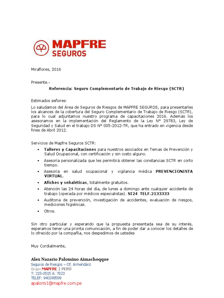 Beneficios Mapfre SCTR | PDF