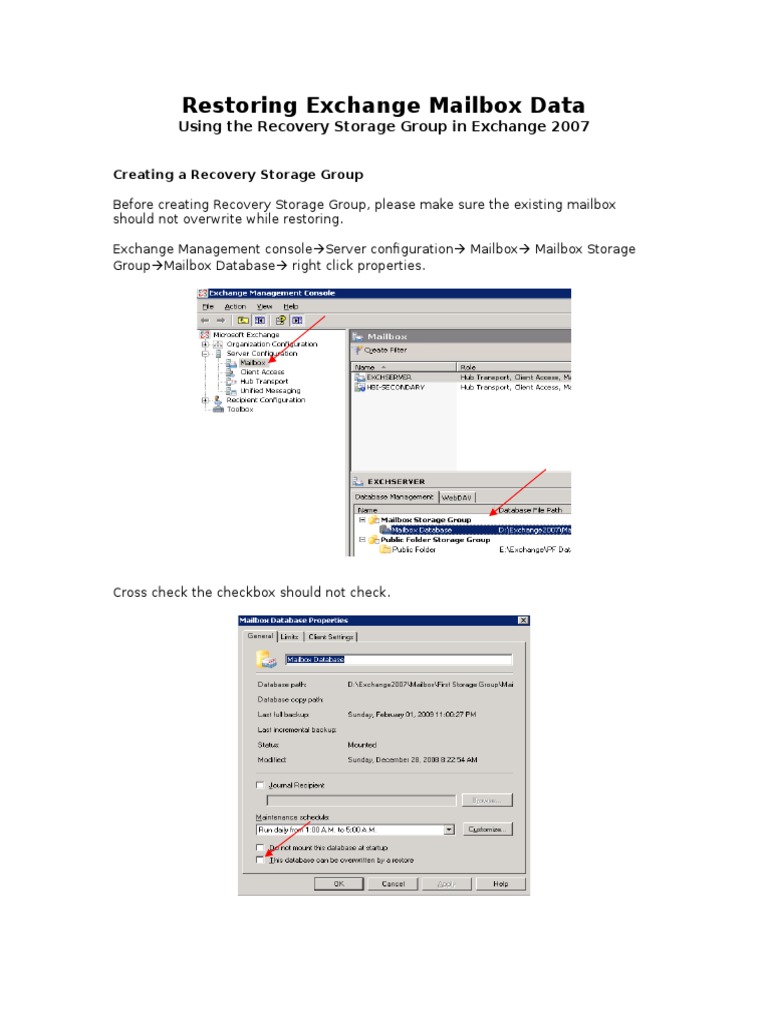 Restoring Exchange Mailbox Data V1.0 | PDF | Backup | Computer File