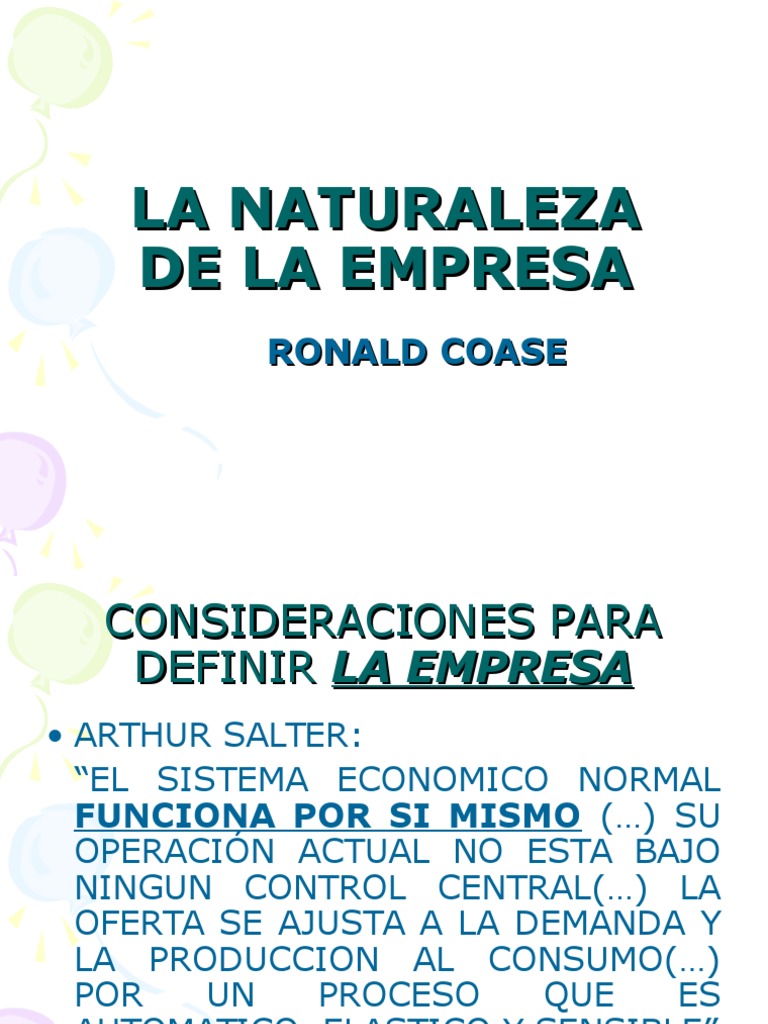 La Naturaleza de La Empresa | PDF | Sistema económico | Precios