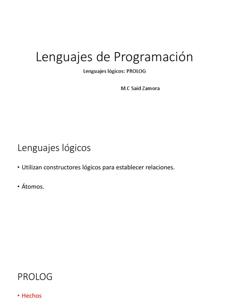 Lenguajes de Programación Notas PROLOG, Mercury & Godel | PDF ...
