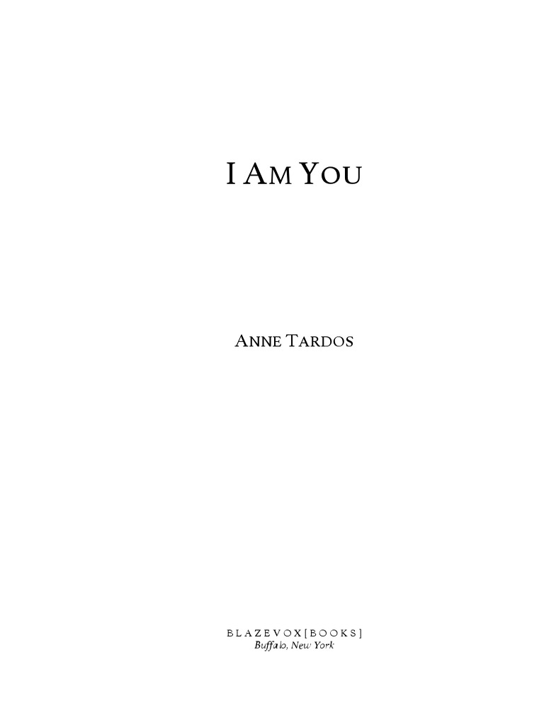 I Am You by Anne Tardos Book Preview | PDF | Poetry | Books