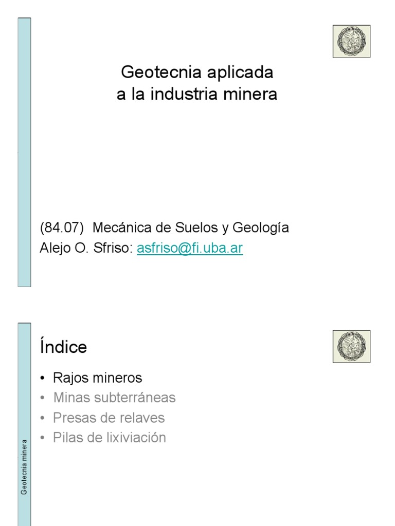 Geotecnia en Minería: Diseño y Análisis | PDF