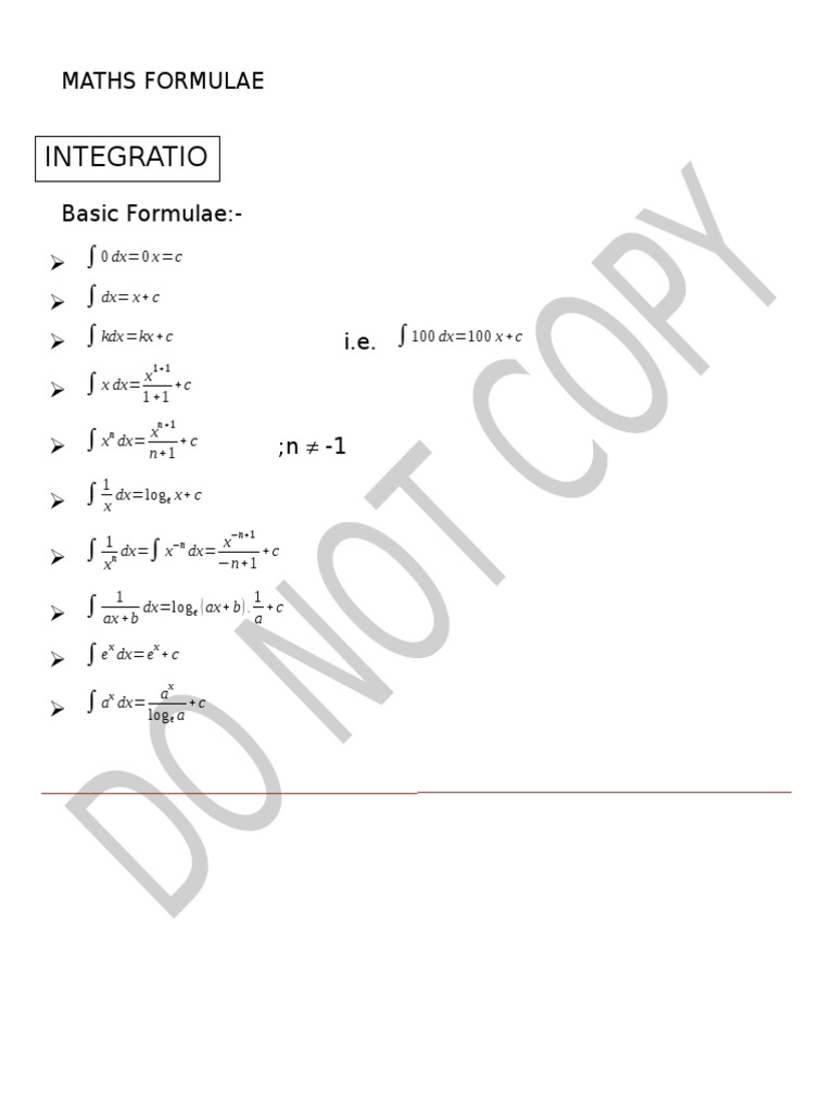 Maths Formulae | PDF | Teaching Methods & Materials | Science & Mathematics