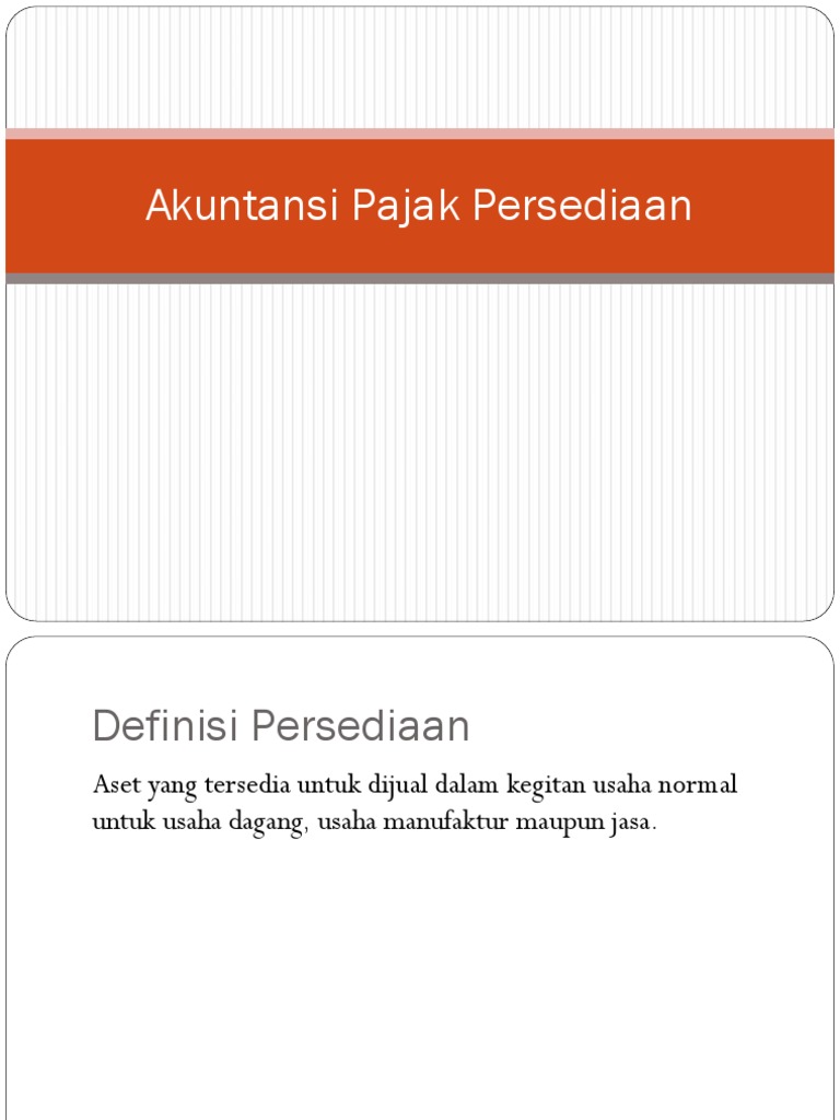 Akuntansi Pajak Persediaan PDF | PDF