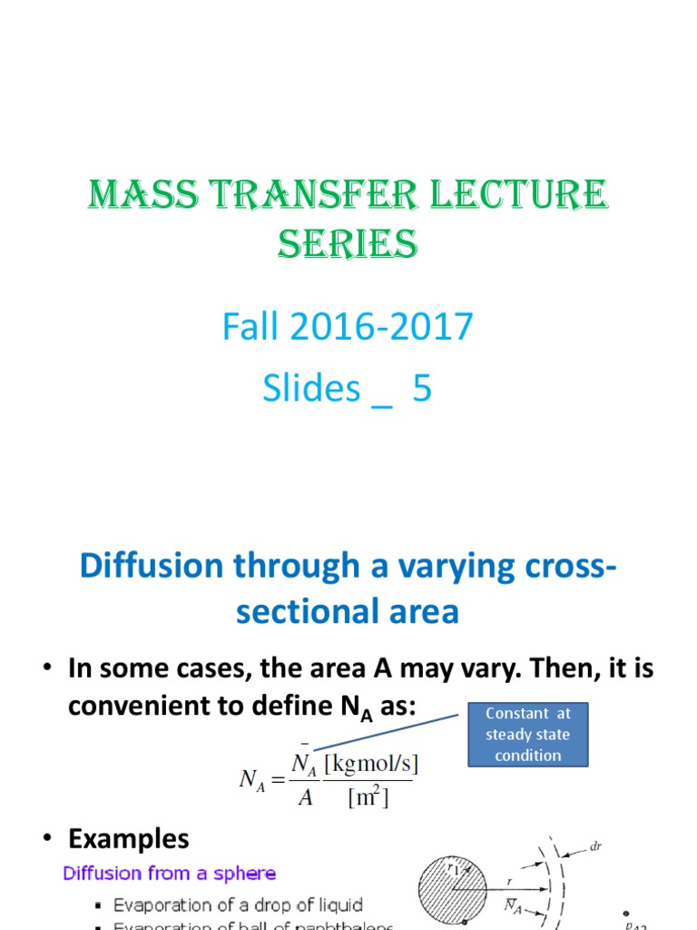 Lectures - Mass Transfer | PDF | Solution | Diffusion