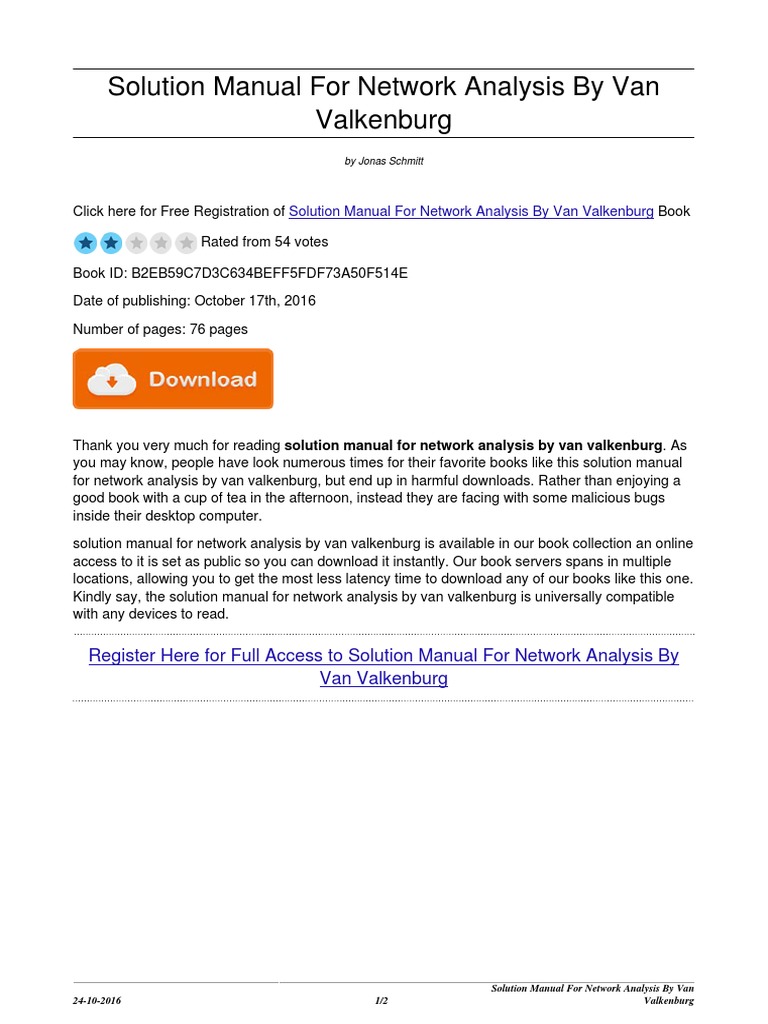 Solution Manual For Network Analysis by Van Valkenburg PDF | PDF ...