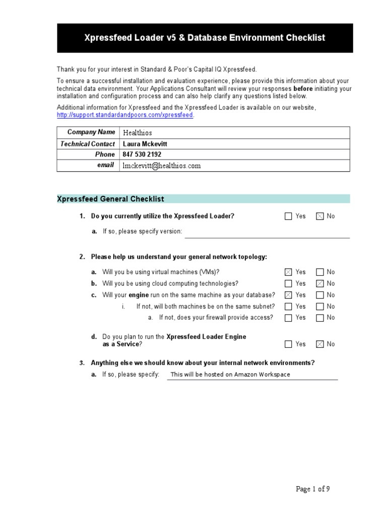 Xpressfeed Loader Environment Checklist v5 | PDF | Desktop Environment ...