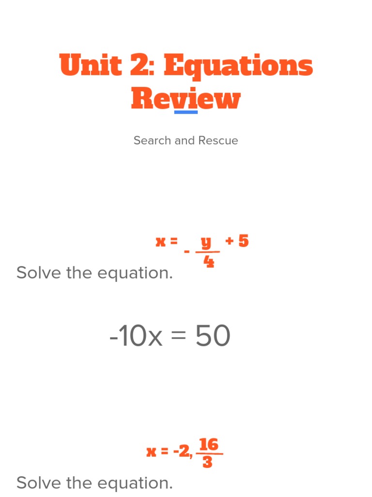 Unit 2 - Equations Review Game | PDF | Teaching Methods & Materials