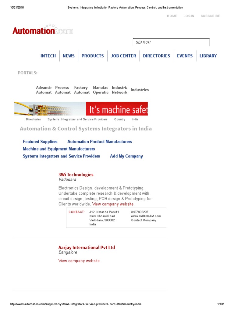 Systems Integrators in India For Factory Automation, Process Control ...