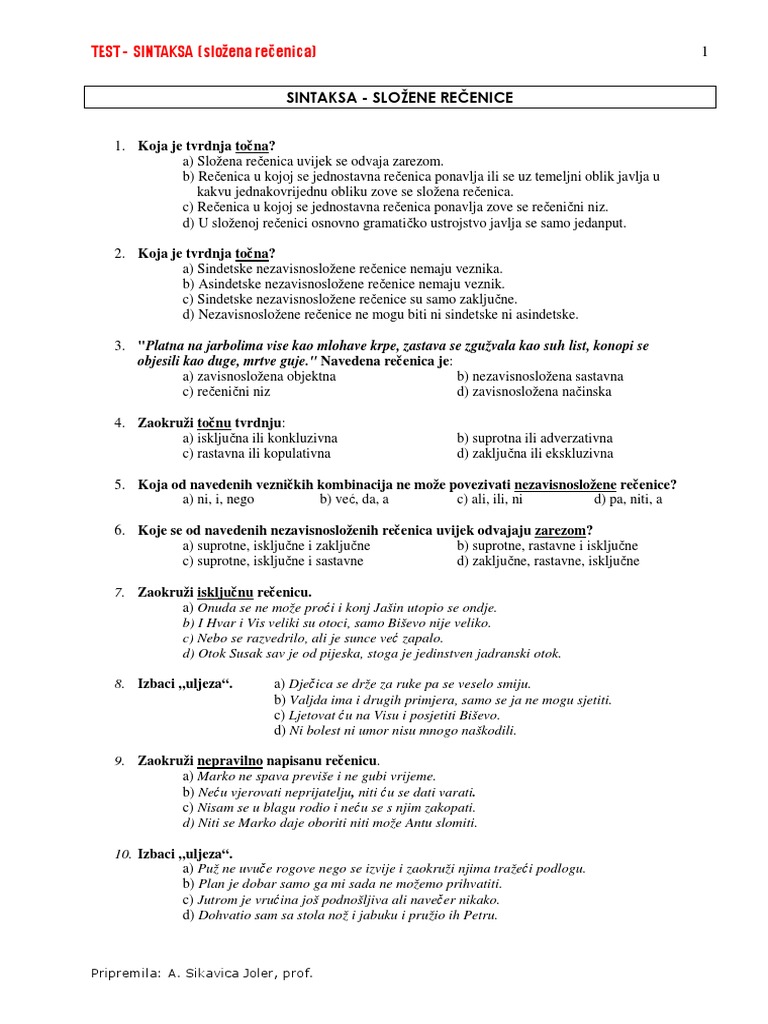 Sintaksa - 2 PDF | PDF