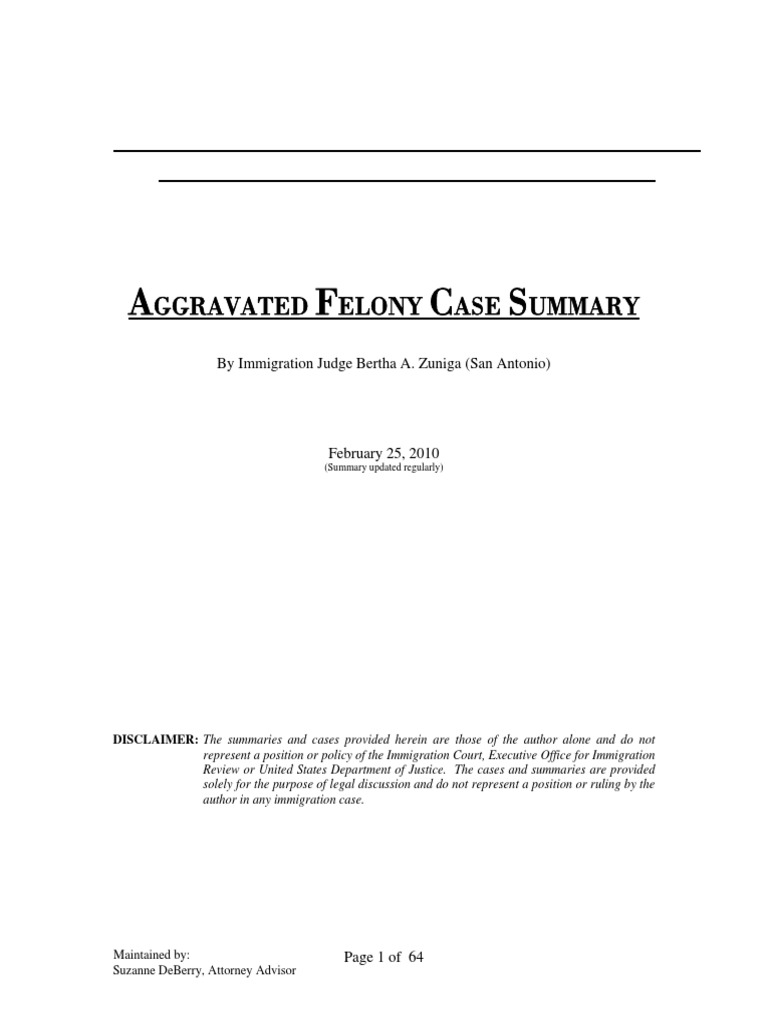Aggravated Felony Outline | PDF | Aggravated Felony | Felony
