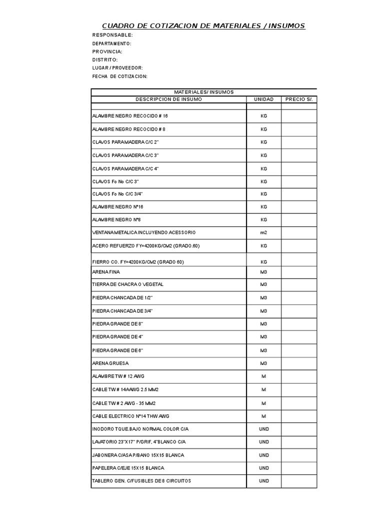 Catalogo de Materiales de Construccion | PDF