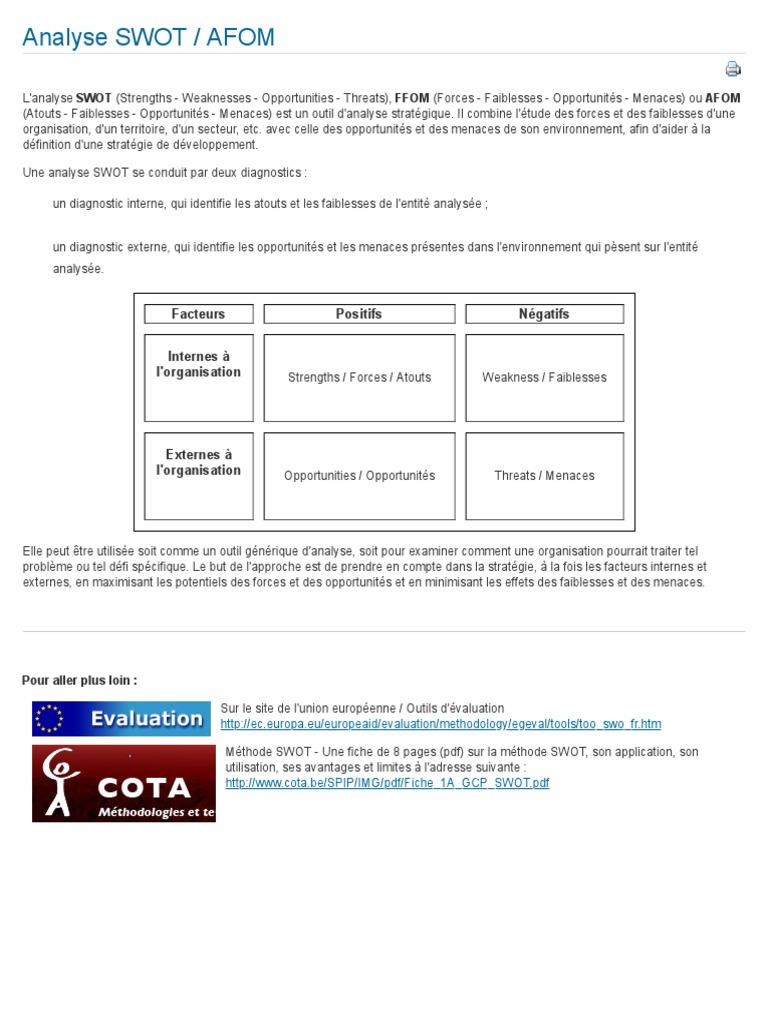 Analyse Swot : Afom