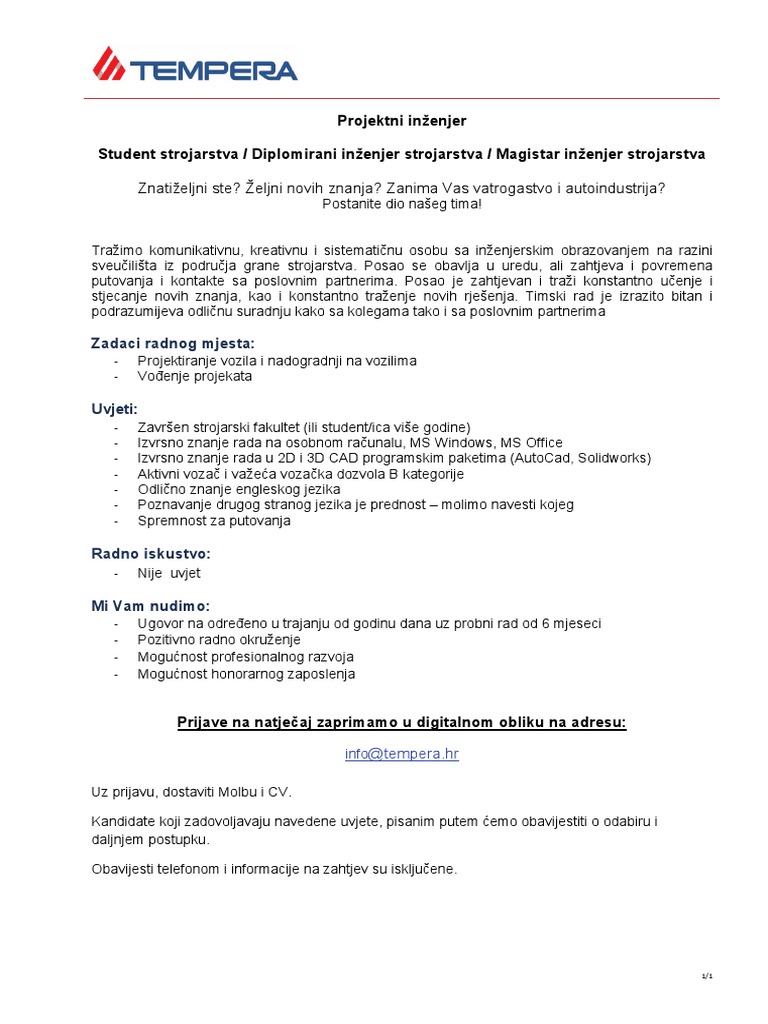 Projektni Inzenjer | PDF