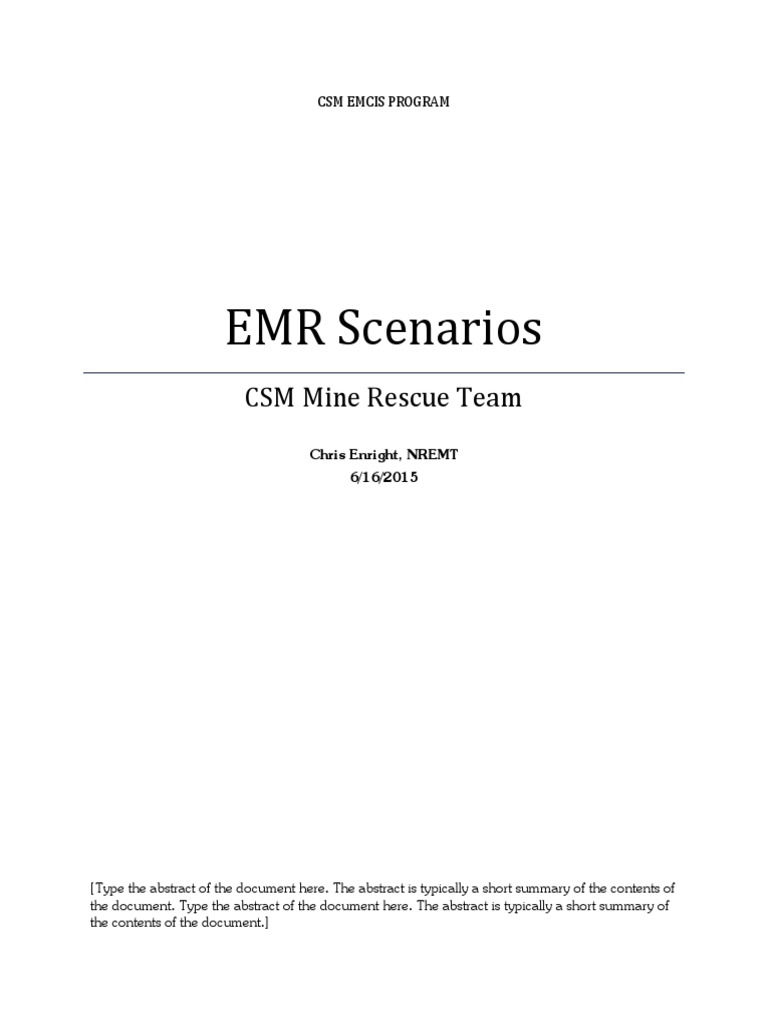 EMR Scenarios v2 | Major Trauma | Bleeding
