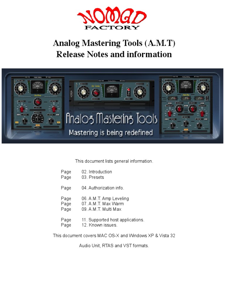 Analog Mastering Tools | PDF | Equalization (Audio) | Macintosh