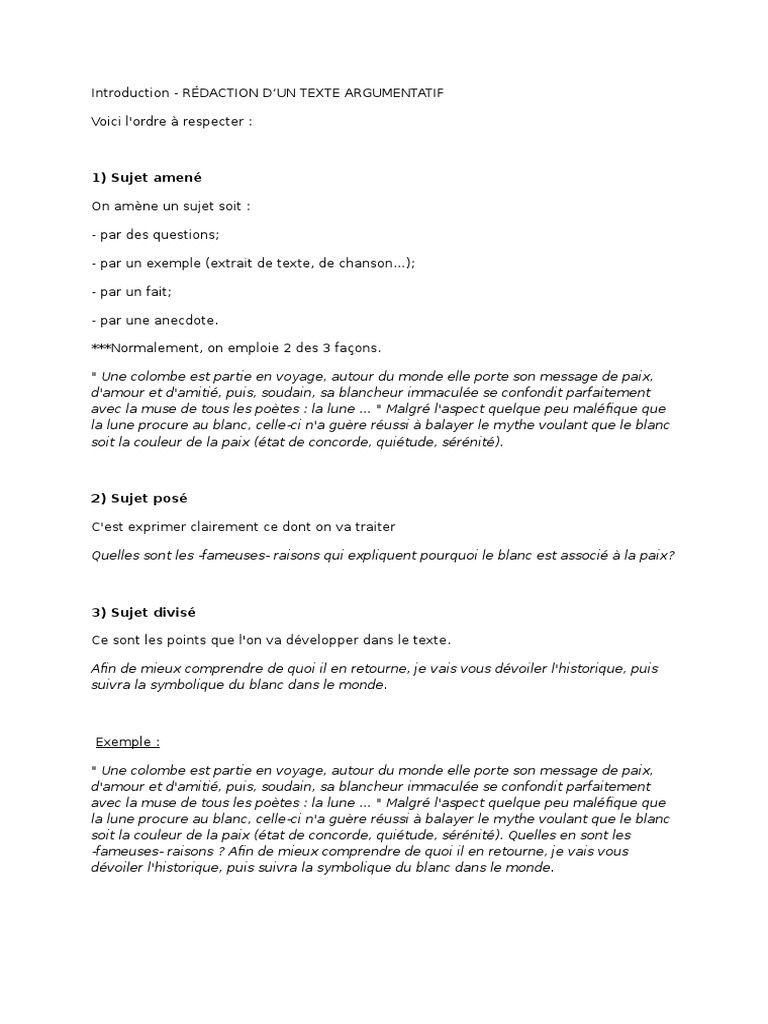 Rédaction D'un Texte Argumentatif | PDF