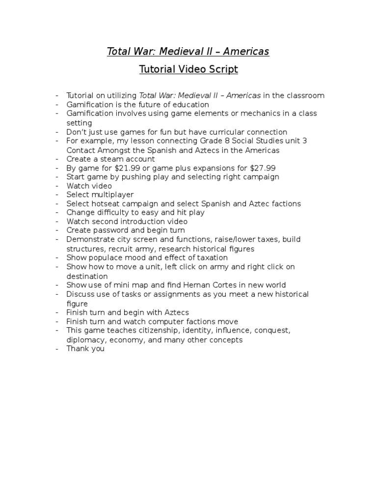 Total War Script | PDF