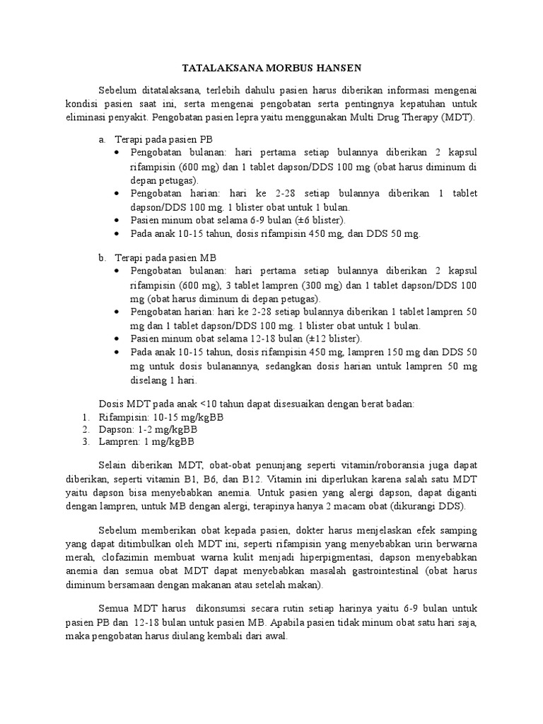 Tatalaksana Morbus Hansen | PDF