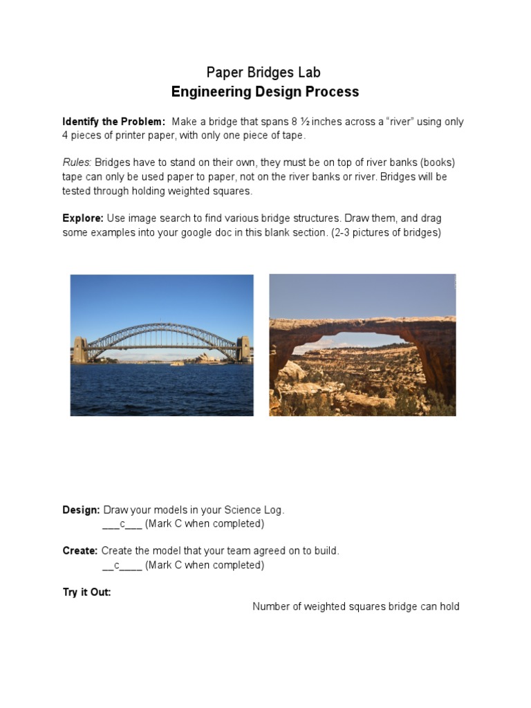 Paper Bridge Building Challenge | PDF