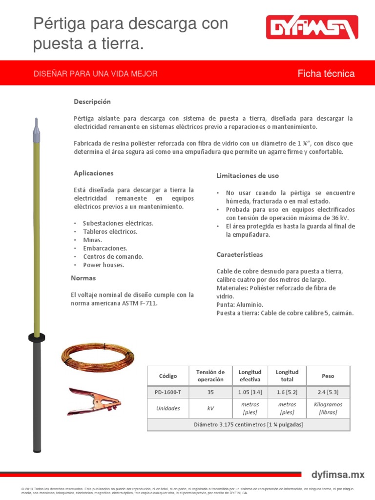 Pertiga Con Puesta A Tierra | PDF | Cobre | Ingenieria Eléctrica