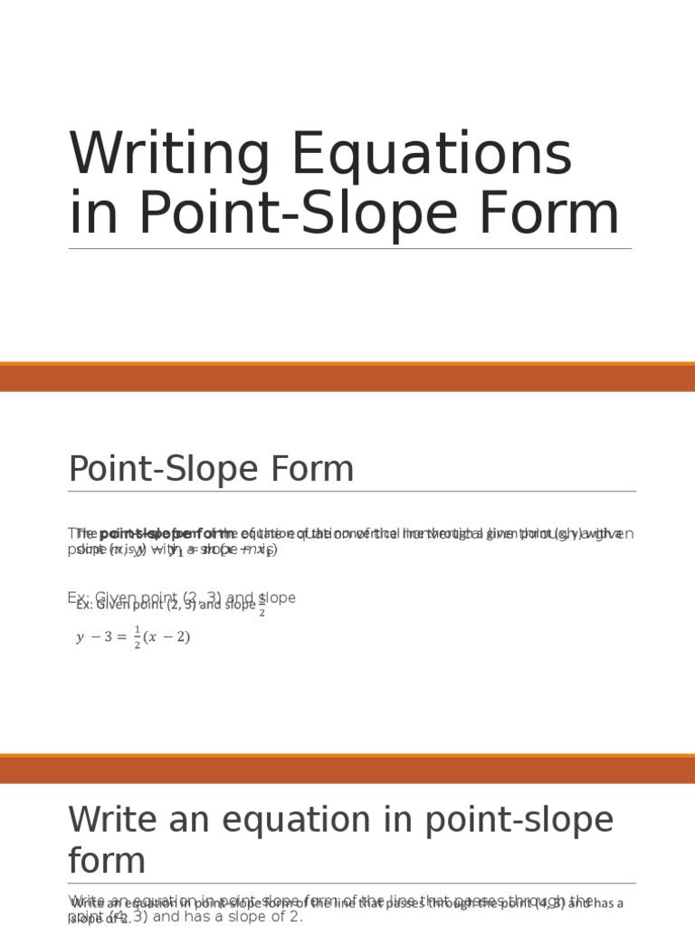 3 - Write Point-Slope | PDF