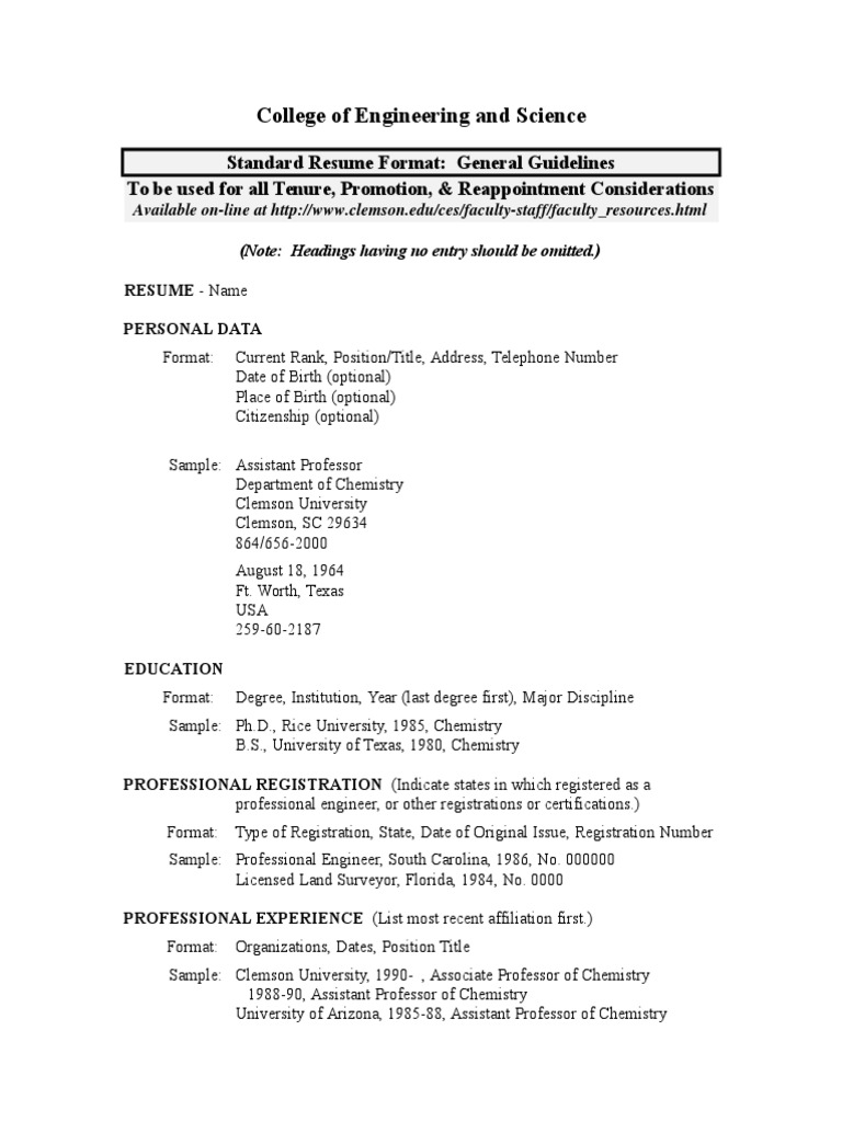 Resume Format | PDF | Thesis | Postgraduate Education